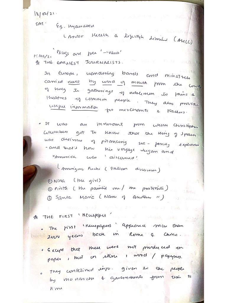 Journo Notes Till Date | PDF