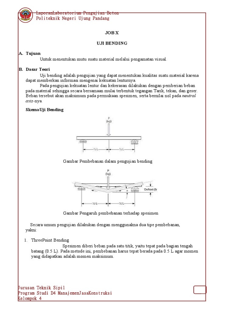 Uji Bending Lab. Bahan | PDF | Metode & Bahan Ajar | Teknologi & Rekayasa