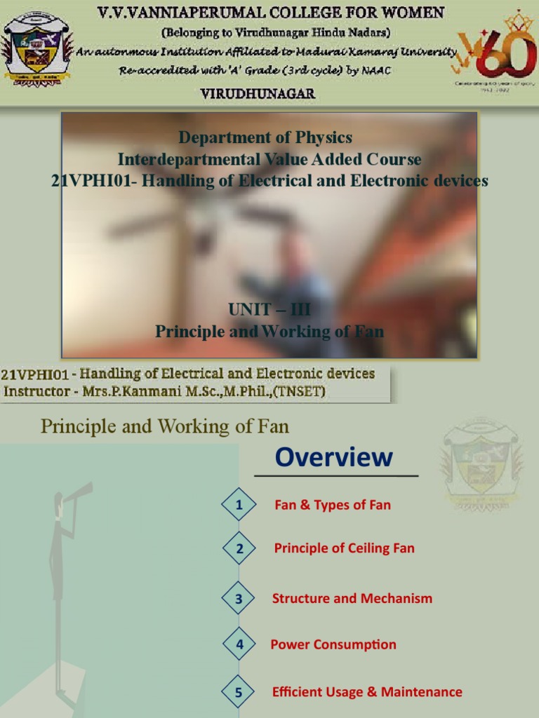 Principle and Working of Fan | PDF | Electromagnetic Induction ...
