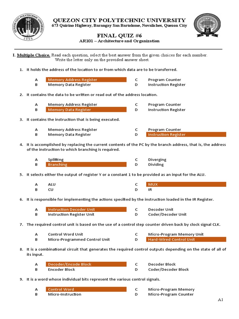 AR101 Final Quiz on Architecture Concepts | PDF