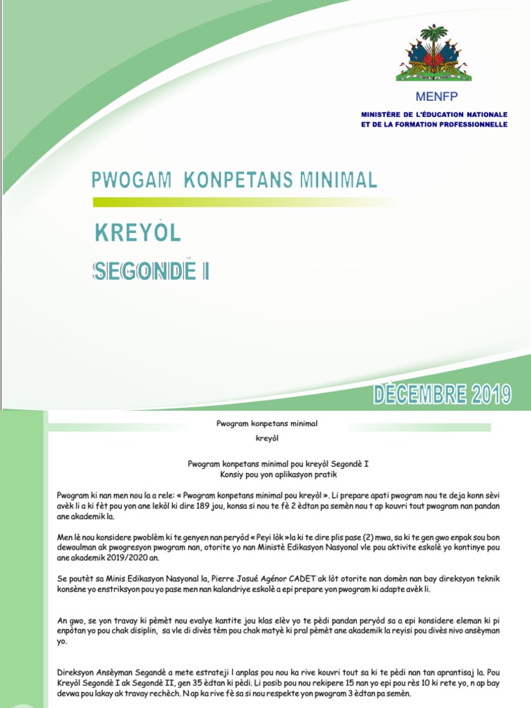 Kreyol NS I | PDF