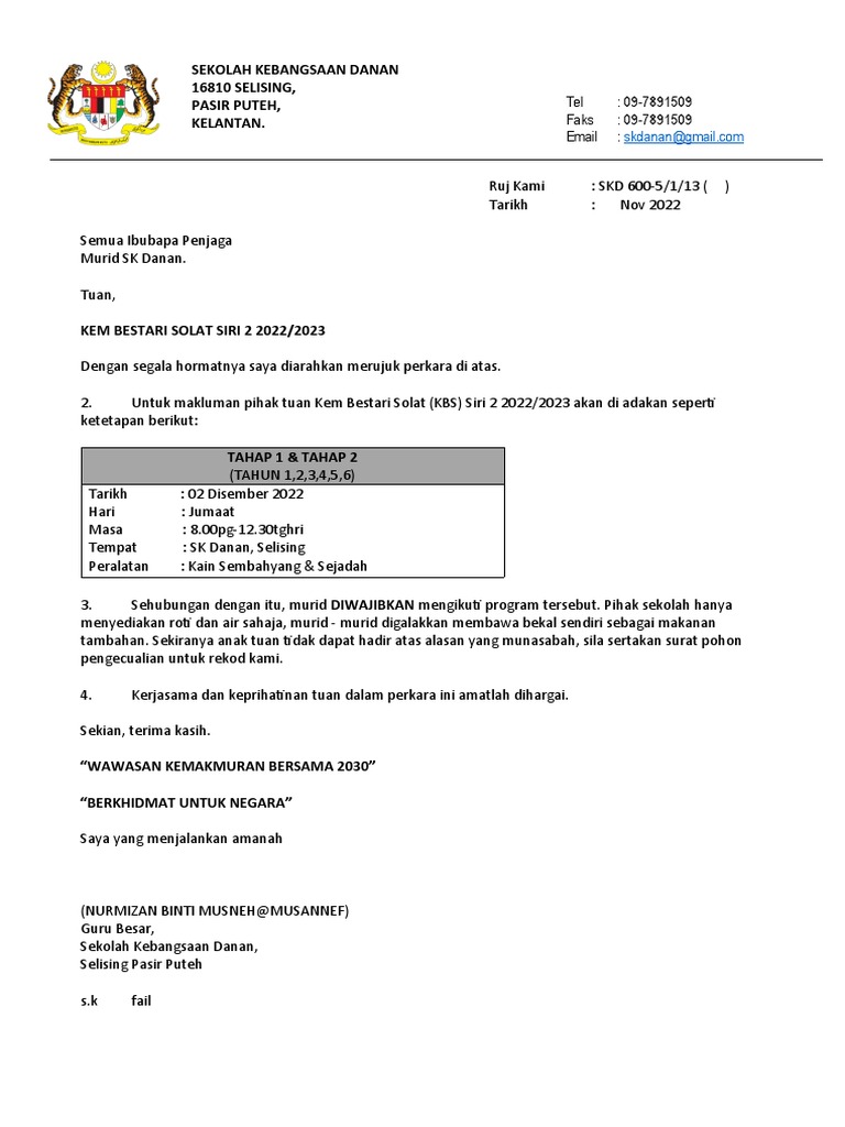CTH Surat Panggil Kbs | PDF