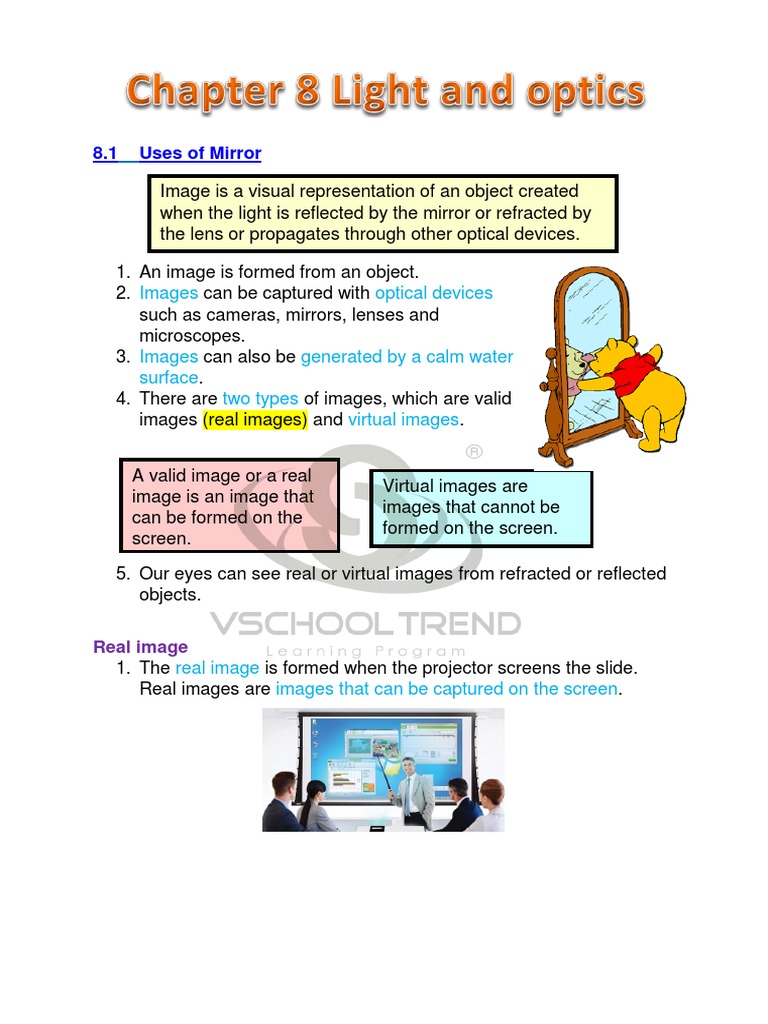 Form 1 Light and Optics | PDF | Color | Mirror