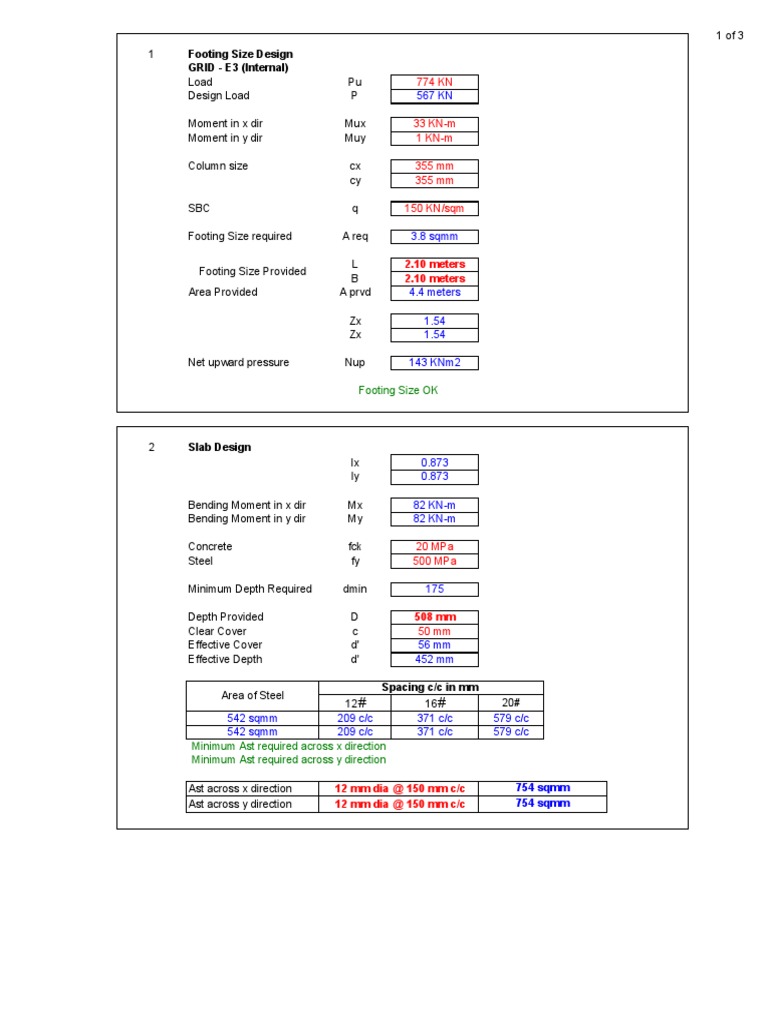 Iso Footing Internal | PDF
