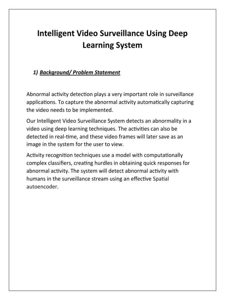 63 Intelligent Video Surveillance Using Deep Learning System PY063 ...
