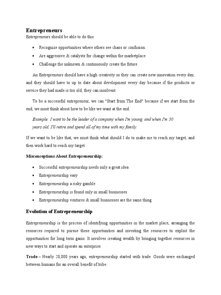 1 - Introduction To Entrepreneurship Notes | PDF | Entrepreneurship ... 1 - Introduction To Entrepreneurship Notes | PDF | Entrepreneurship ...