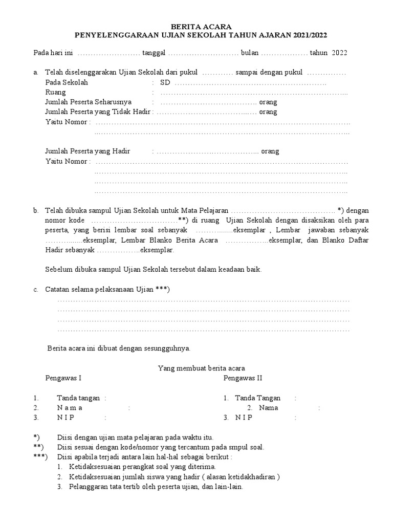 Berita Acara Dan Daftar Hadir Print 6 | PDF