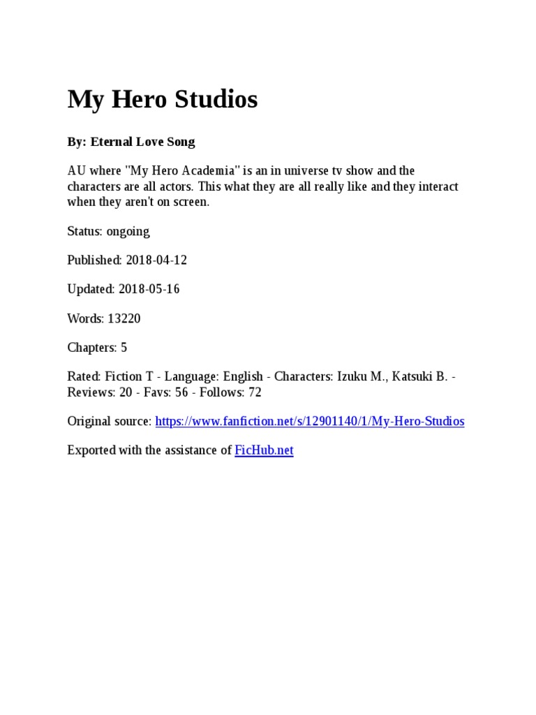My Hero Studios by Eternal Love Song-Di3ddd6v | PDF