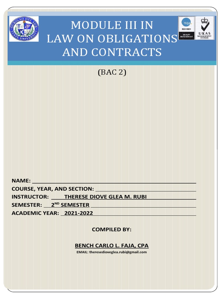 Module 3 Pointers in Business Law | PDF | Offer And Acceptance | Option (Finance)