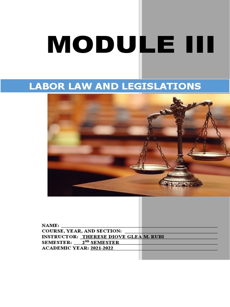 Labor Law Module 3 Pointers | PDF | Employment | Labour Law Labor Law Module 3 Pointers | PDF | Employment | Labour Law