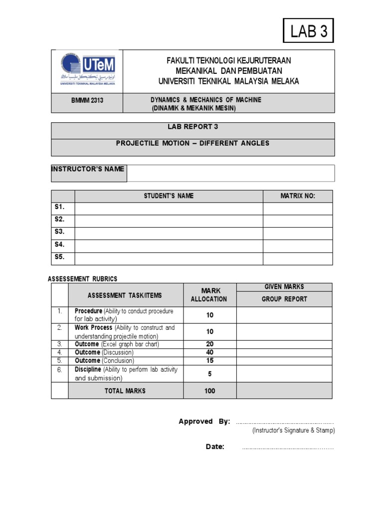 Projectile Motion Lab Report Analysis | PDF