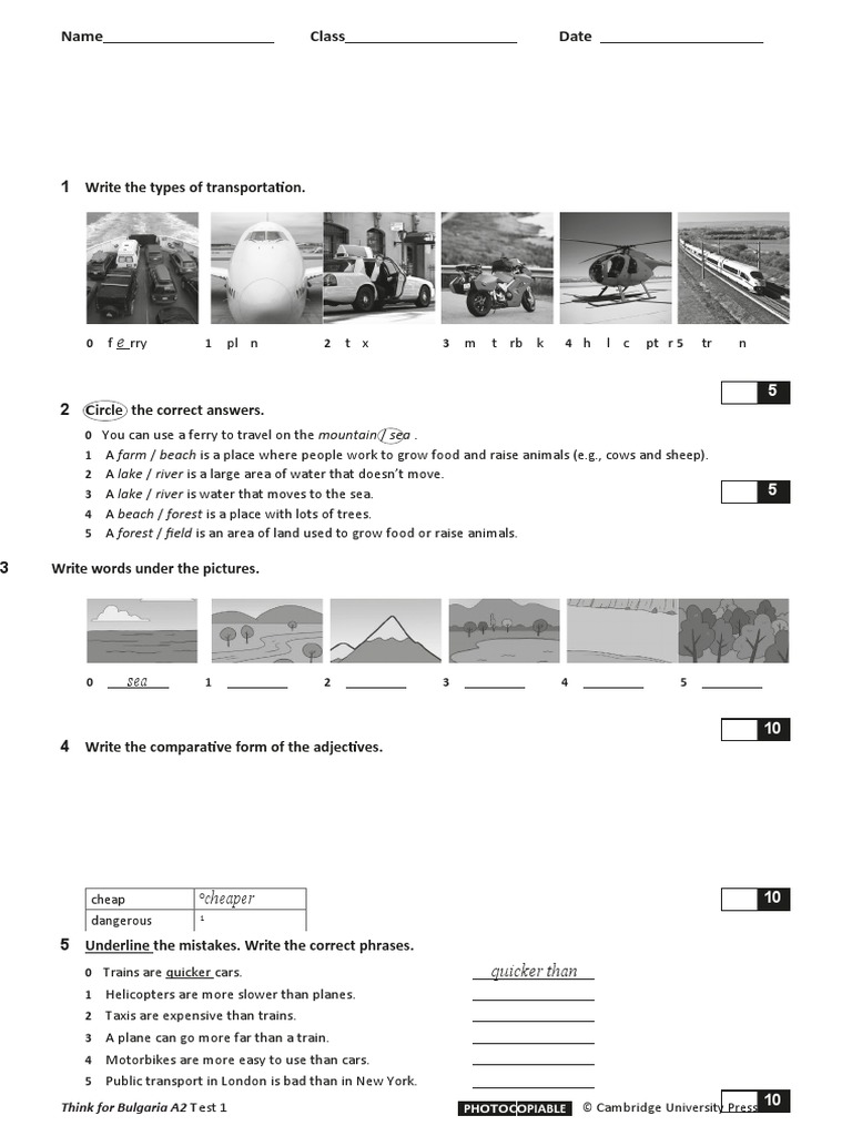 02 Think A2 Test 1b | PDF