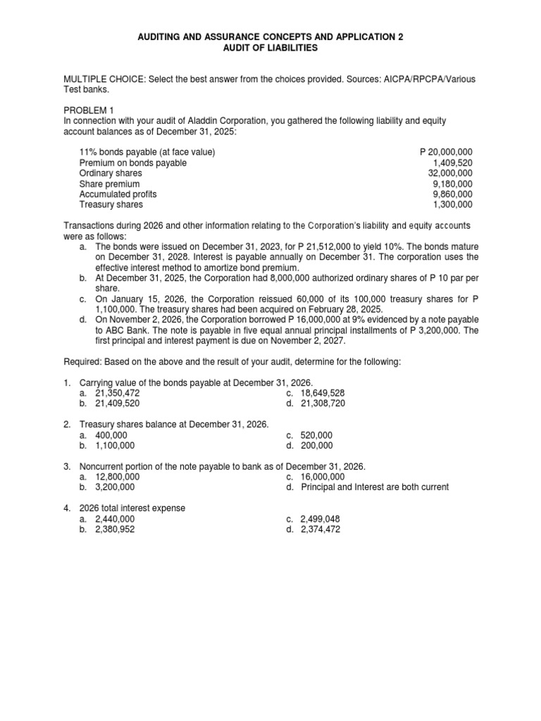 Audit of Liabilities: Key Problems and Solutions | PDF
