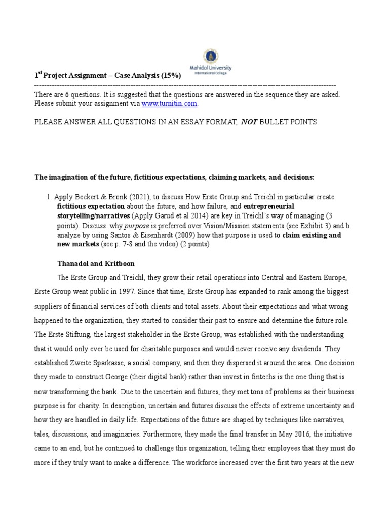 MOB Project - Erste Group Transformation Case Analysis Questions | PDF | Entrepreneurship ...