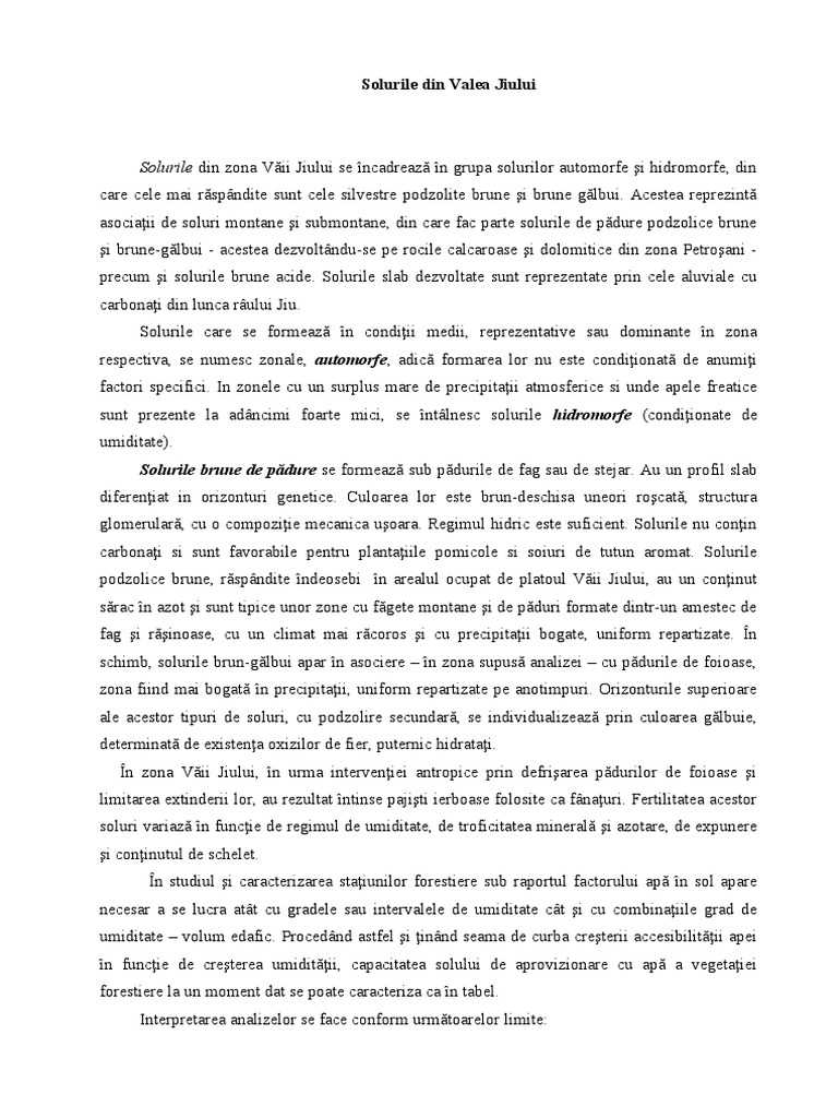 Sol Valea Jiului | PDF
