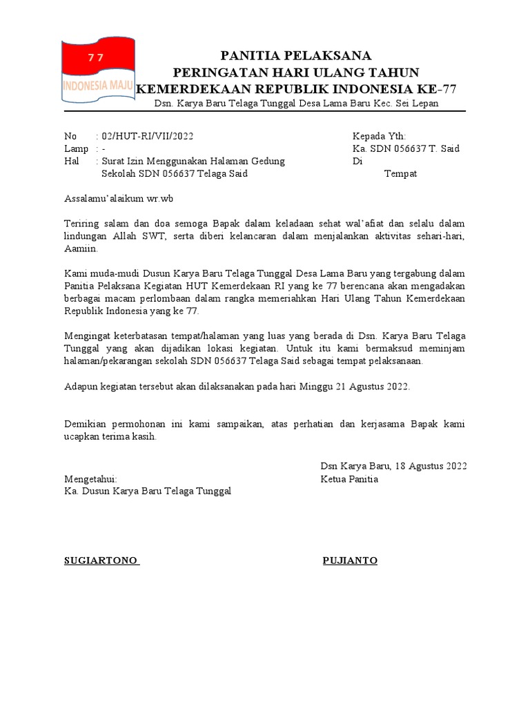 Proposal Kegiatan Hut Ri 77 | PDF