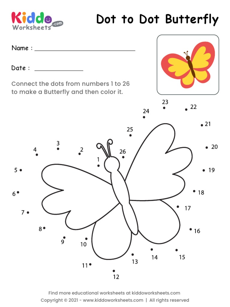 Dot To Dot Butterfly Worksheet | PDF | Art