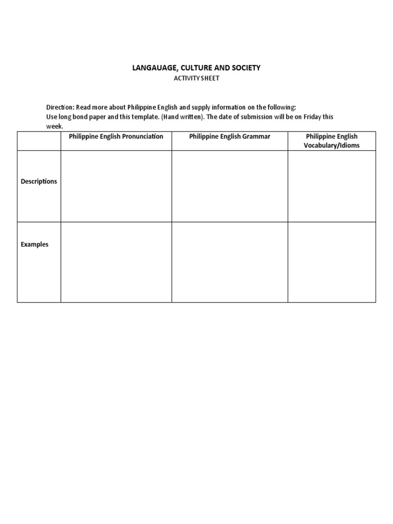Activity Sheet | PDF