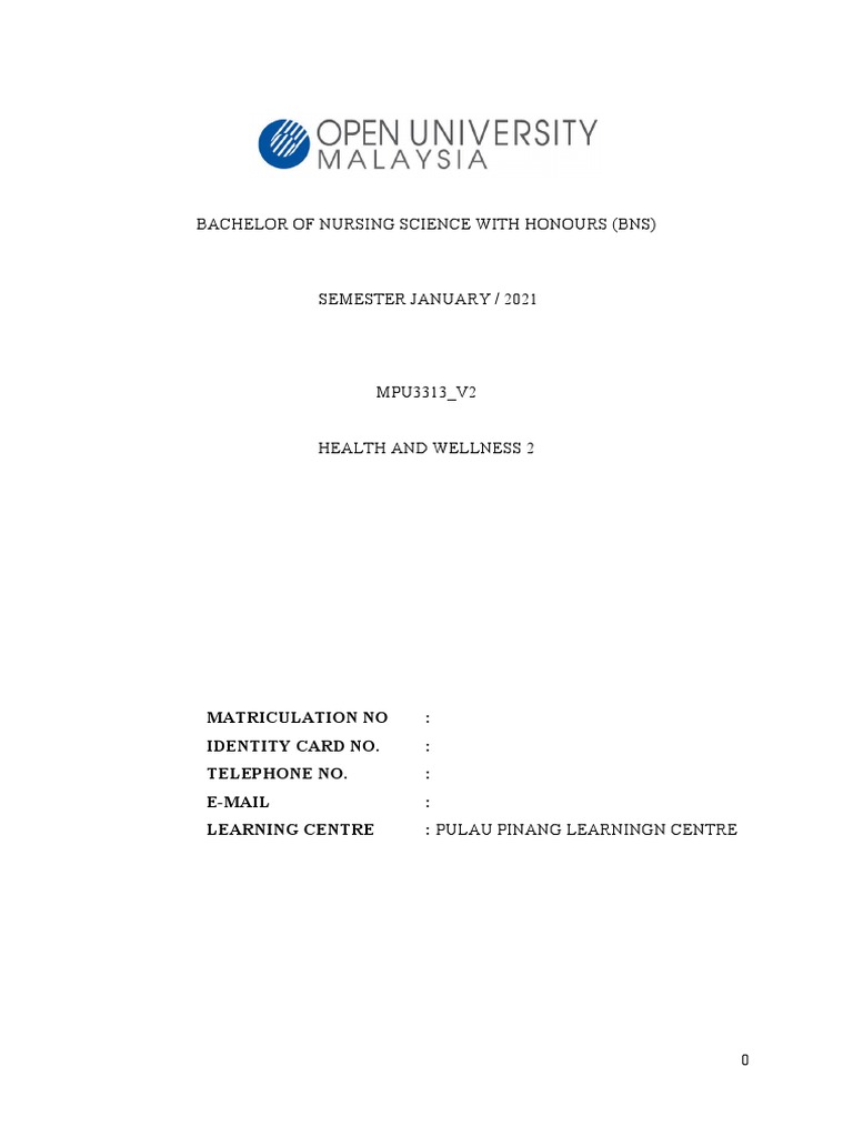 Health & Wellness Assignment | PDF