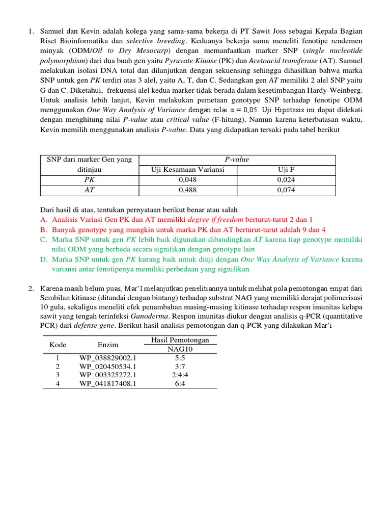 Latihan Soal Genetika - Kunci | PDF | Pengembangan Diri | Sains & Matematika