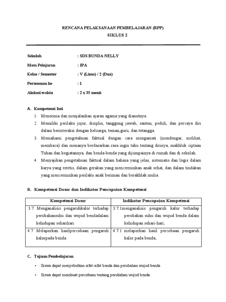 RPP PKP Siklus 2 | PDF