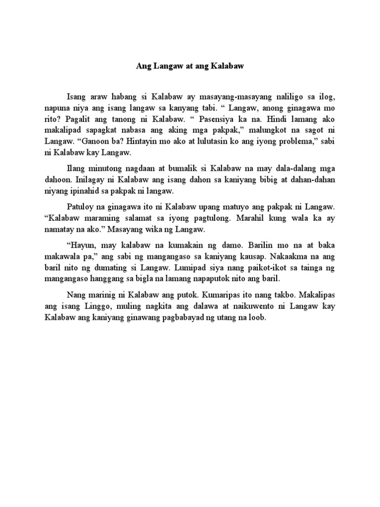 Ang Langaw at Kalabaw | PDF