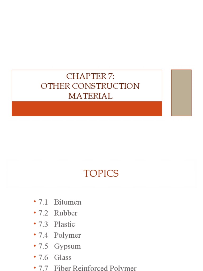 Chapter 7 Others Construction Materials | PDF | Drywall | Fibre Reinforced Plastic