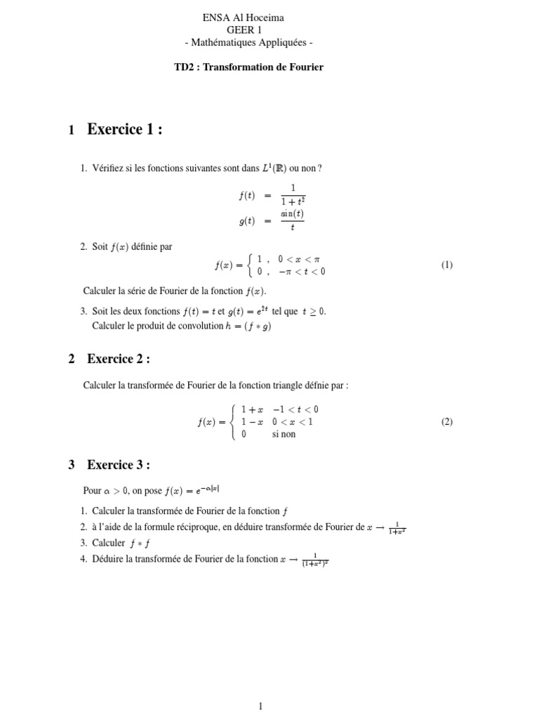 Transformation de Fourier | PDF