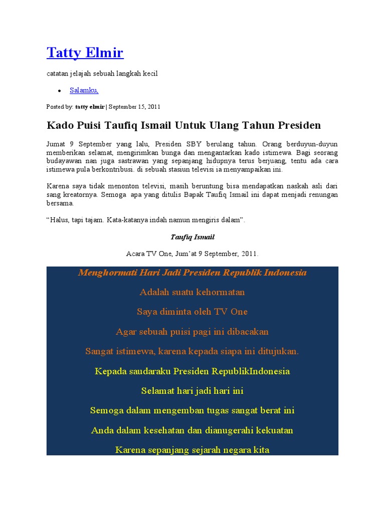 Puisi Taufik Ismail | PDF