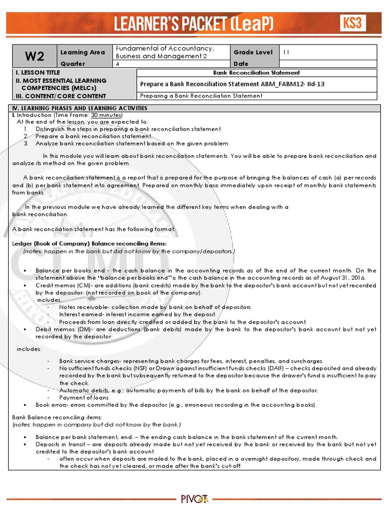 Week 2 Leap Fabm | PDF | Cheque | Deposit Account