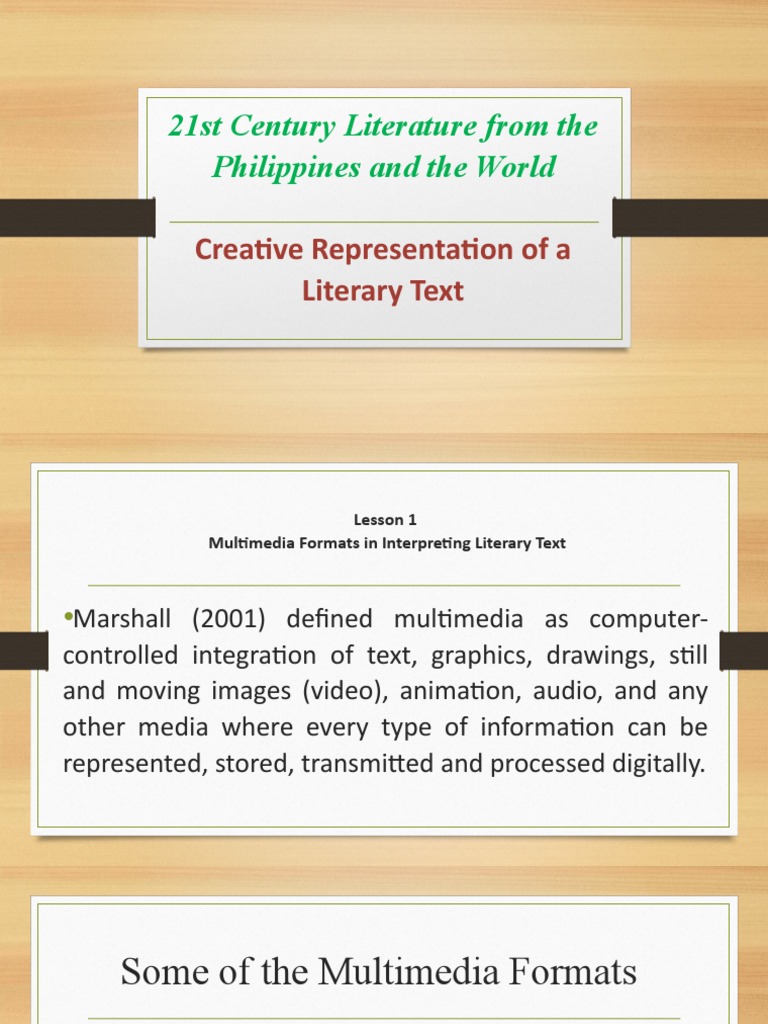Creative Representation of A Literary Text | PDF | Multimedia | Information Creative Representation of A Literary Text | PDF | Multimedia | Information