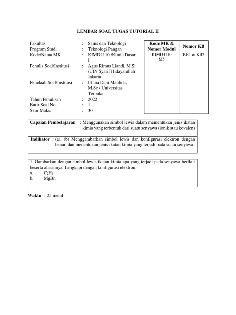 Simbol Lewis dan Konfigurasi Elektron | PDF