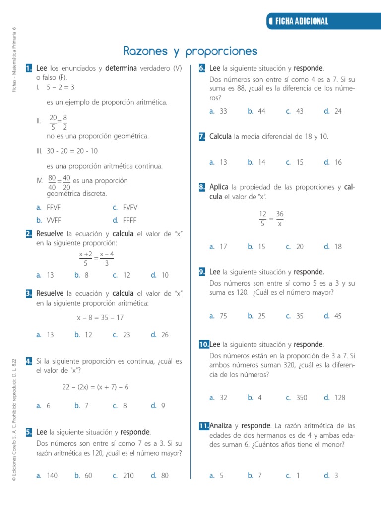 FA - 180-229 Razones y Proporciones | PDF | Aritmética | Matemáticas