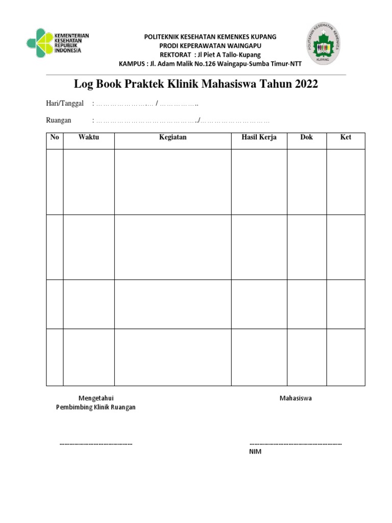 Log Book Praktek Klinik Mahasiswa Tahun 2022 | PDF