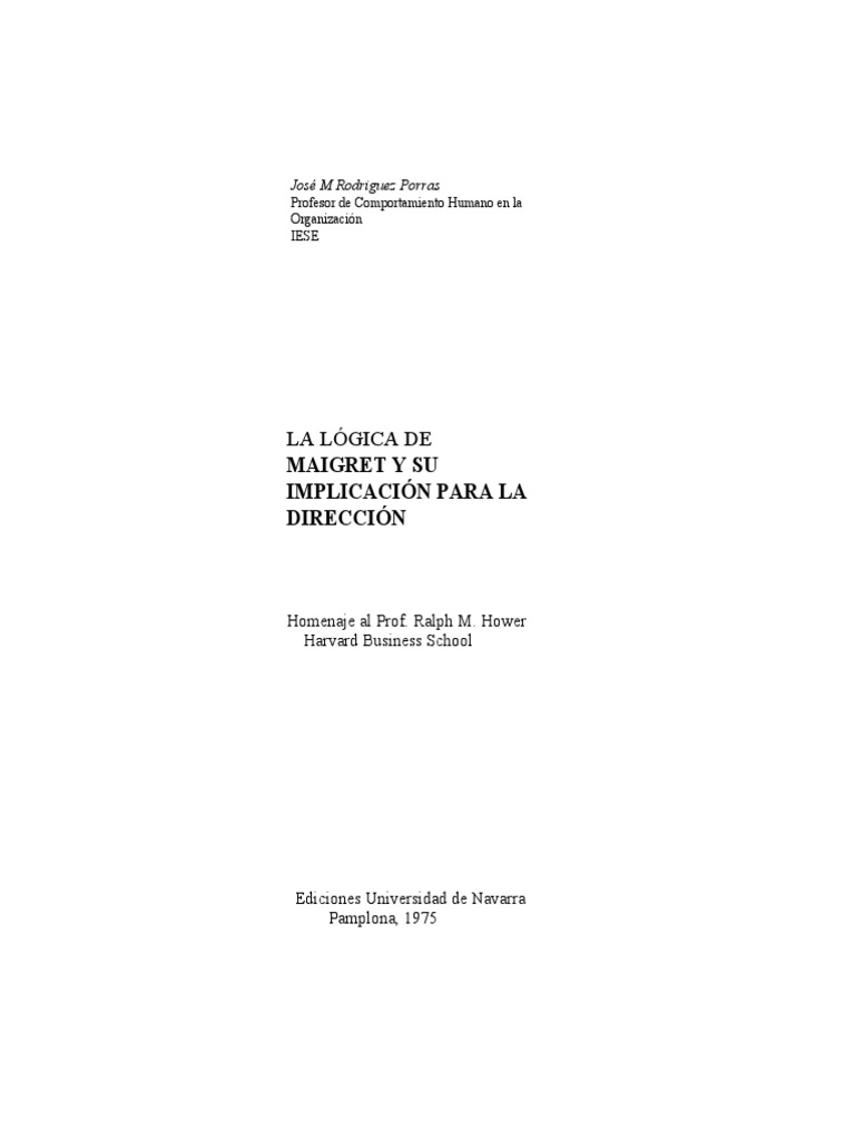 Maigret | PDF | Experiencia | Comportamiento