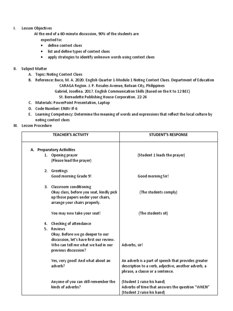 Detailed Lesson Plan English 8 Literary Devices | PDF | Language Arts & Discipline