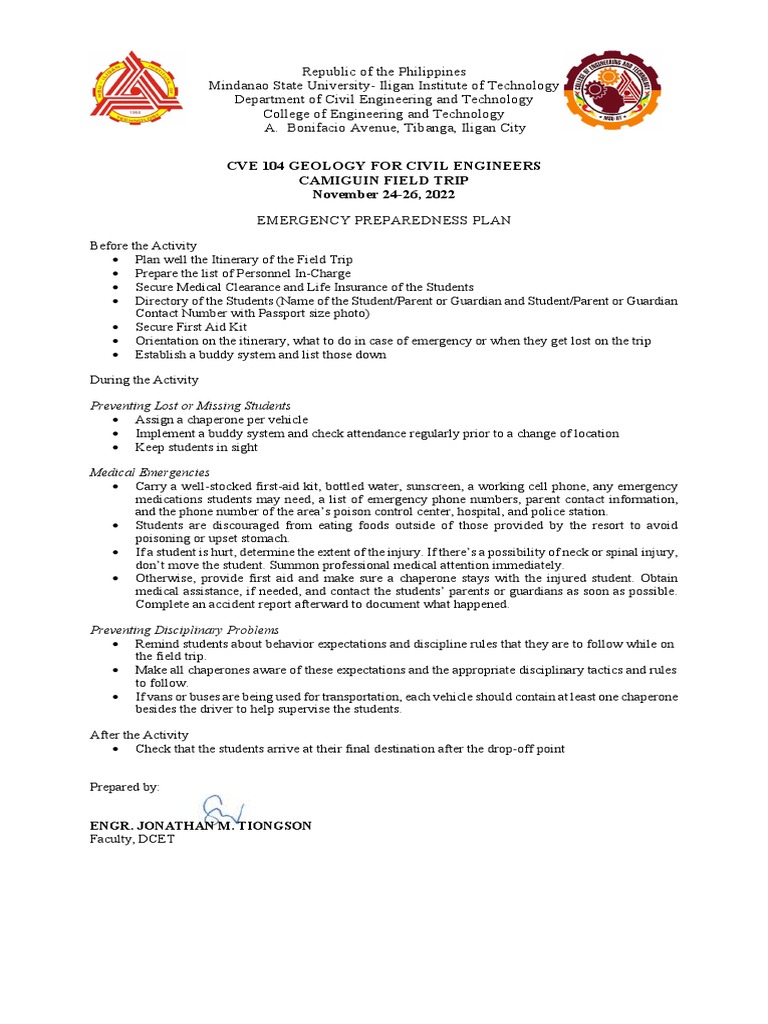 Emergency Preparedness Plan | PDF