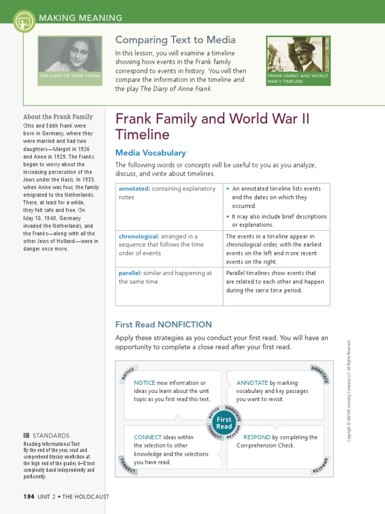 Frank Family Media Timeline | PDF
