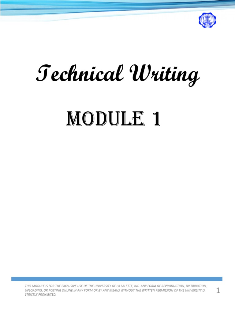 Technical Writing - MODULE 1 | PDF | Science | Information