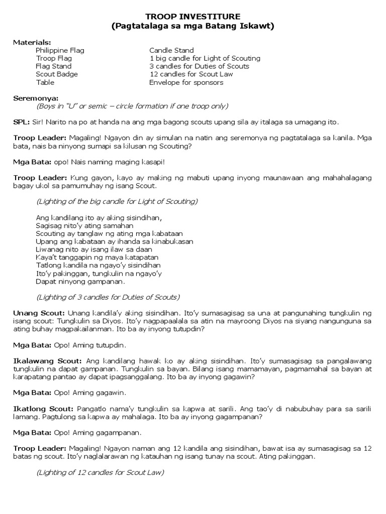 BSP Investiture 3 | PDF