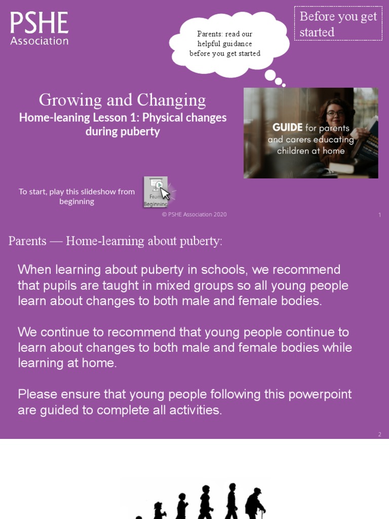 Year 4 5 Lesson 1 Growing and Changing Home Learning Lessons On Puberty ...