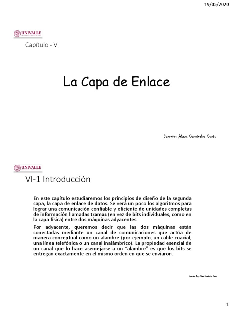 Diseño y Funciones de la Capa de Enlace | PDF | Estándares informáticos ...