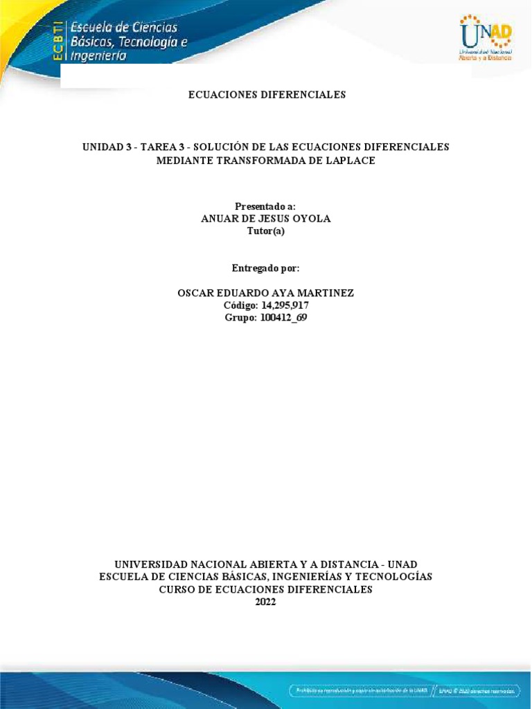 Solución de Ecuaciones Diferenciales con Laplace | PDF