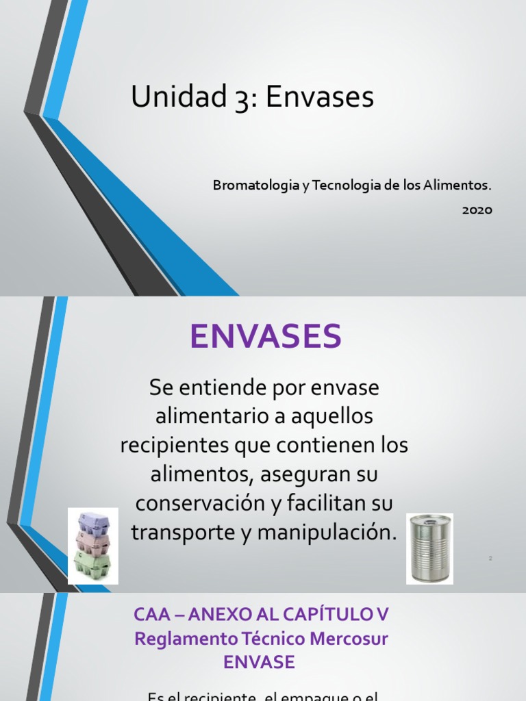 Unidad 3 BROMATO ENVASES | PDF | Corrosión | El plastico