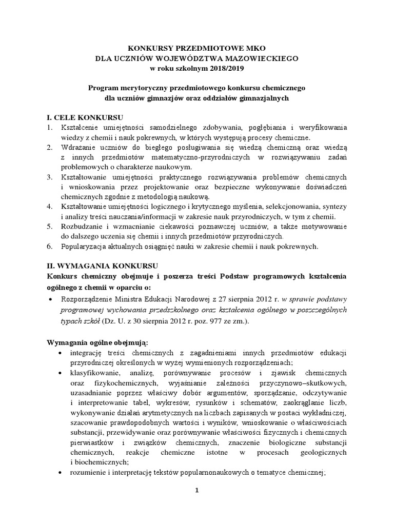CHEMIA Program GIM | PDF