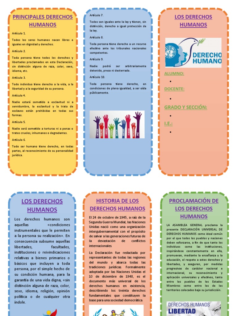 Triptico de Derechos Humanos 2 | PDF