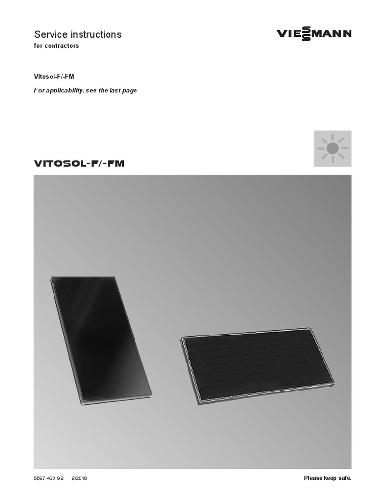 Vitosol 100-FM Service Instructions | PDF | Valve | Pump