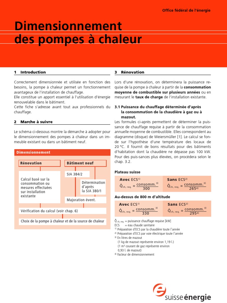 Dimensionnement Des Pac | Puissance (physique) | Chaudière