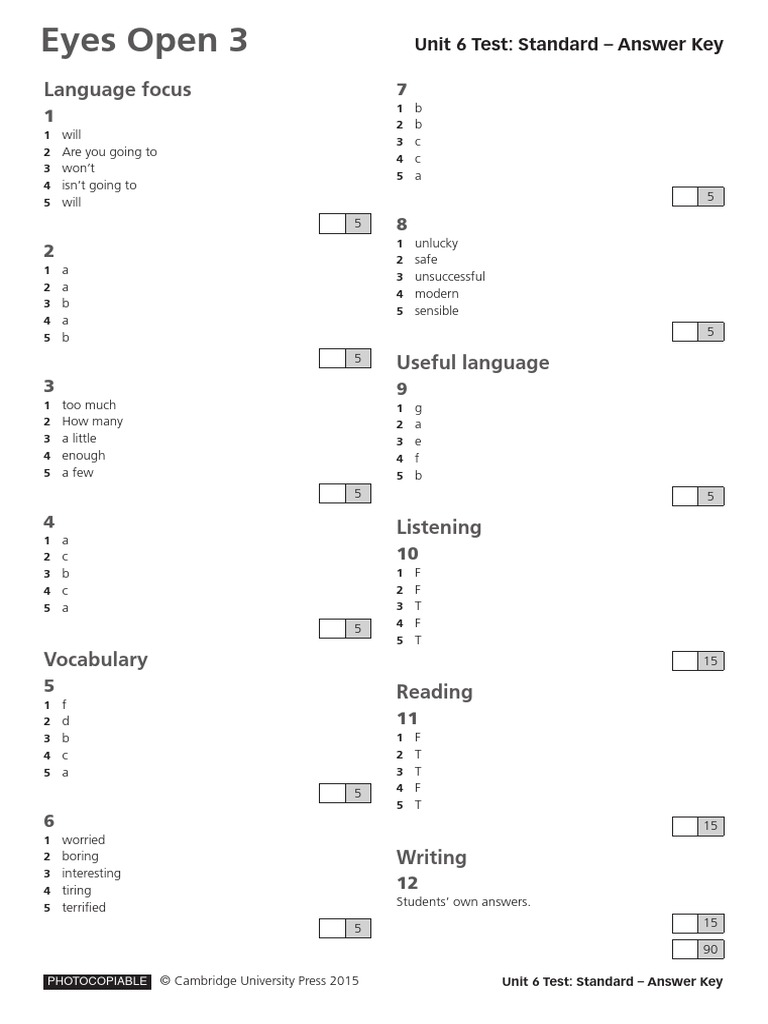 Unit 6 - Answer Key | PDF