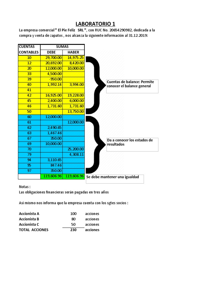 Laboratorio 1 El Pie Feliz B. de C y EEFF | PDF | Estado de resultados | Corporaciones